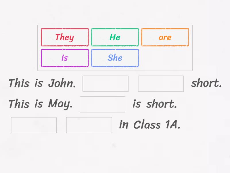 He/ She It Exercise - Complete the sentence