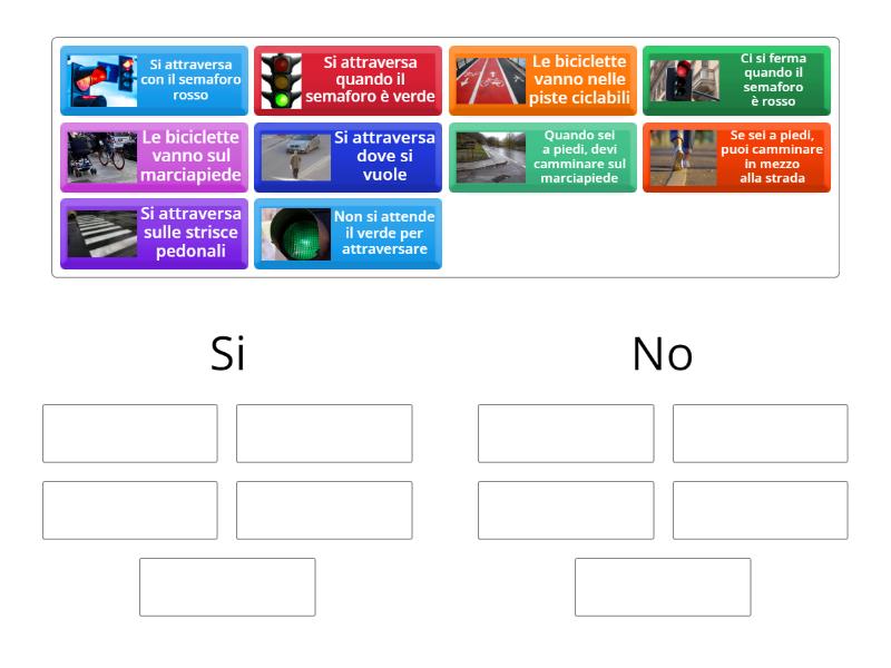 Le regole della strada per attraversare in sicurezza - Group sort