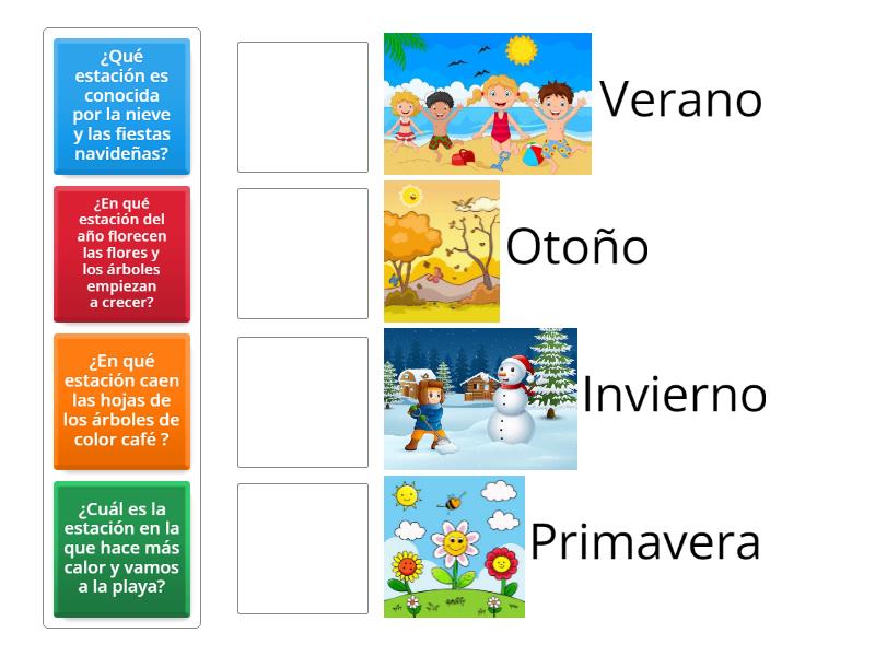 Conociendo las estaciones del año - Une las parejas