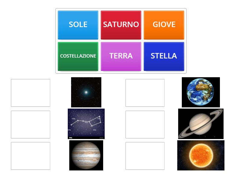LO SPAZIO (scienze) - Match up