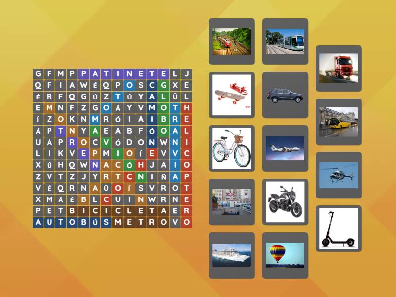 (medios de transporte) - Sopa de letras
