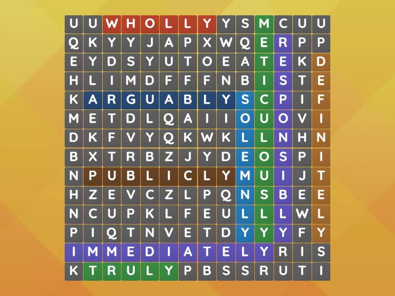 ly words - Wordsearch