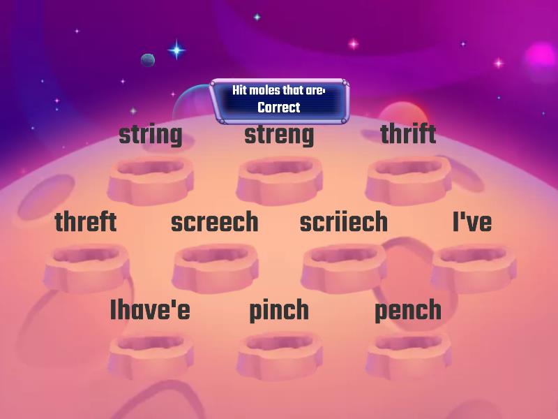 Spelling Words; Module 2 - Week 2 Practice - Whack-a-mole