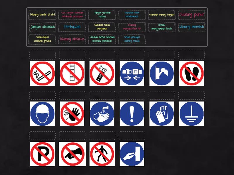 Cocokkan Kelompok Rambu - Rambu Perintah tersebut ! - Match up