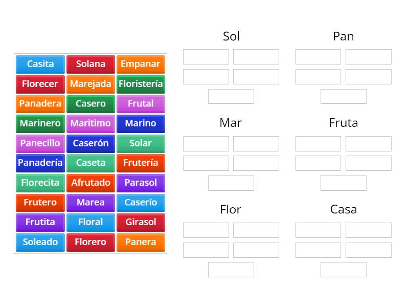 Familias de palabras - Group sort