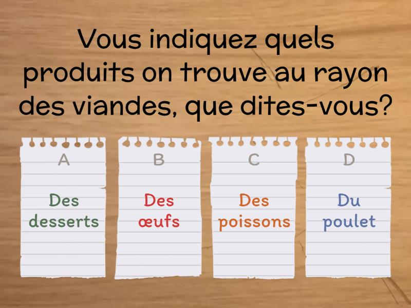 Choisissez la réponse correcte à chaque situation: - Quiz