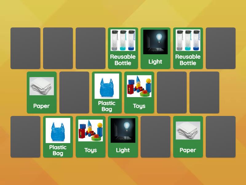 Reuse, Reduce & Recycle - Matching pairs