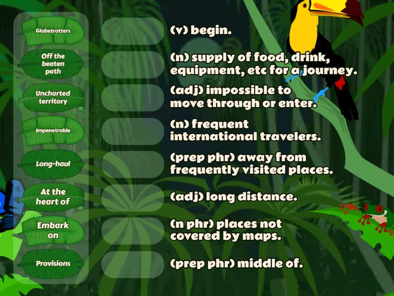 C1.2U6S1 Vocabulary of journeys and adventures. - Match up