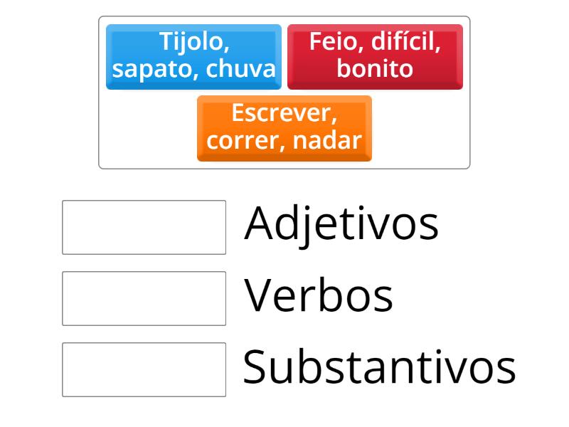 Verbo, substantivo, adjetivo - Associação