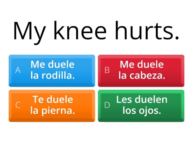Doler y partes del cuerpo - Quiz
