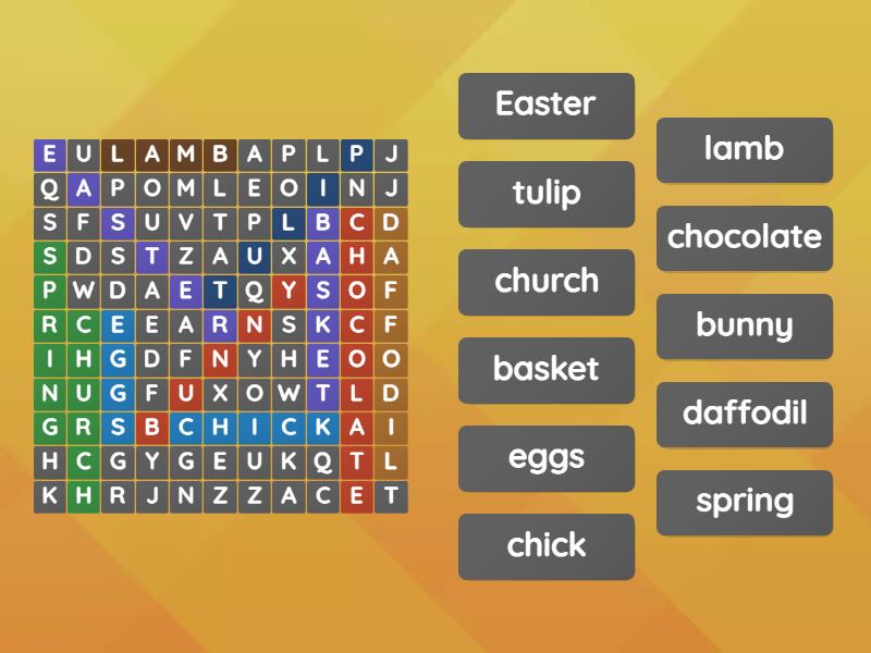 Easter wordsearch - Sopa de letras