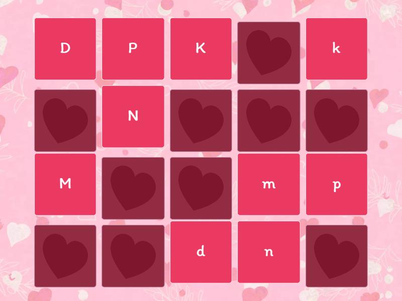 Letter Memory - Matching pairs