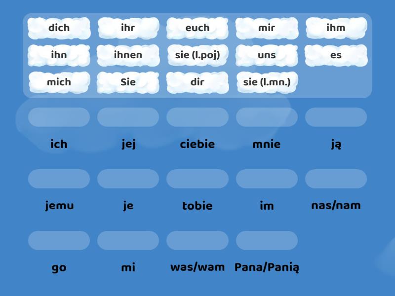 zaimek osobowy - Match up