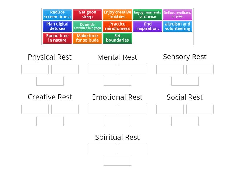 7 types of rest - Group sort