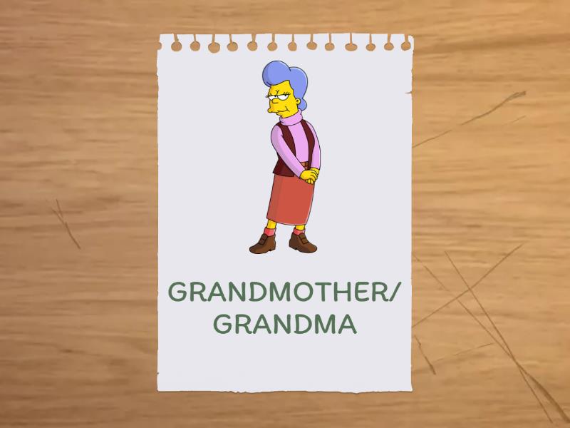 A1_FAMILY members The Simpsons - Flash cards