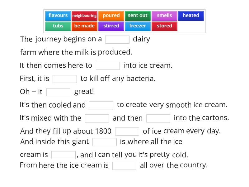 Ice-cream - Complete the sentence