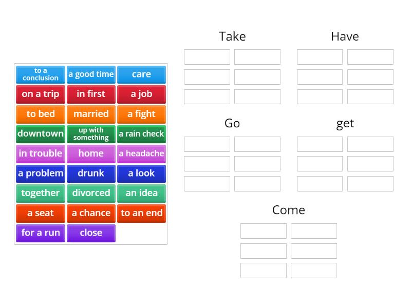 Collocations - Group sort
