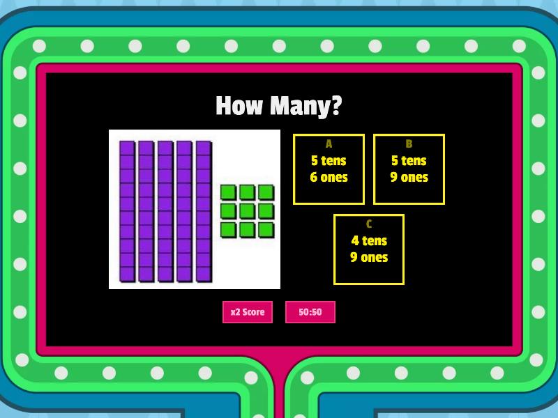 Understand Tens and Ones - Gameshow quiz