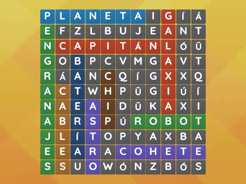 Sopa espacial - Sopa de letras