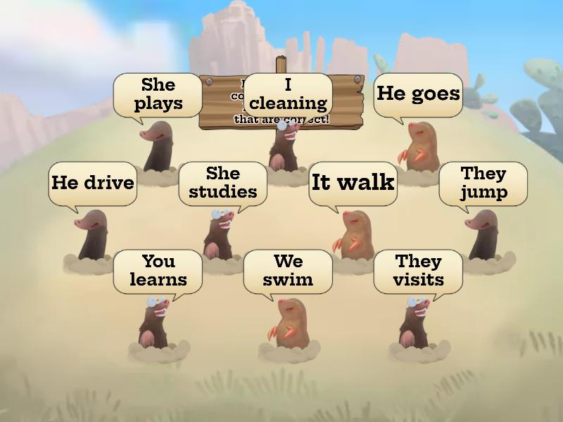 Simple Present Game - Whack-A-Mole - Whack-a-mole