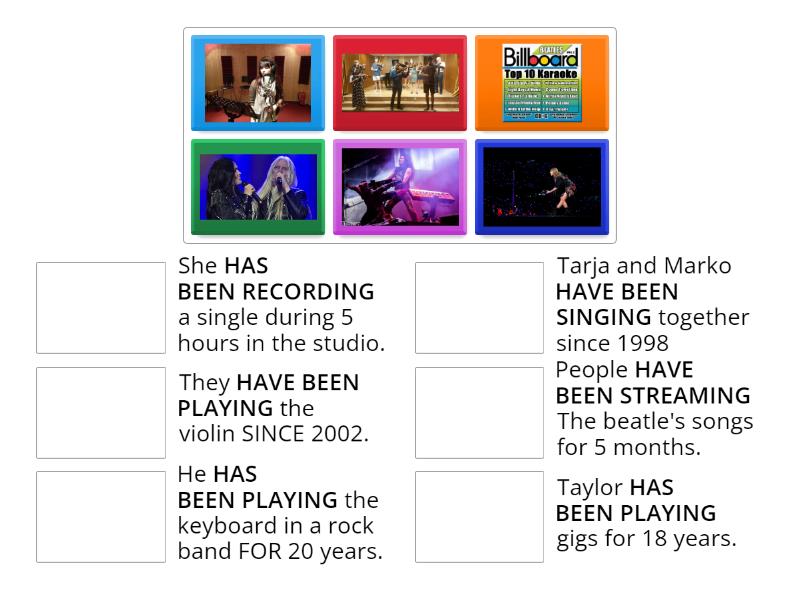 PRESENT PERFECT CONTINUOUS - Match up