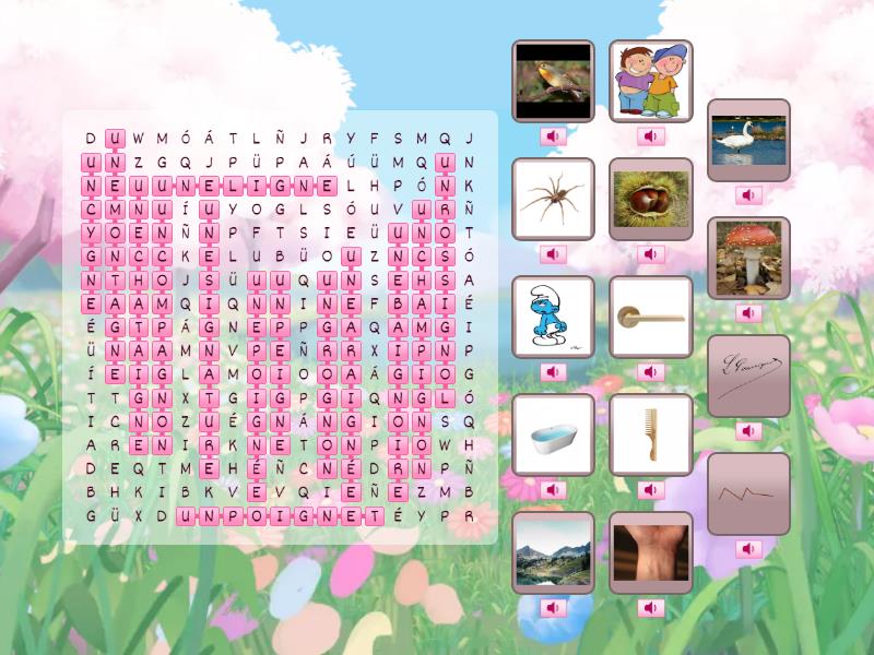 Le son gn - Wordsearch