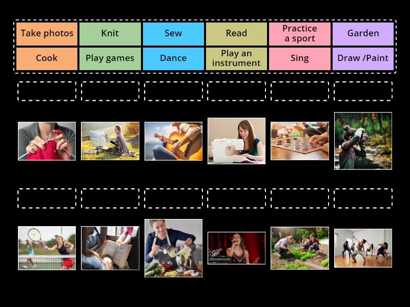 Hobbies and interests - Match up