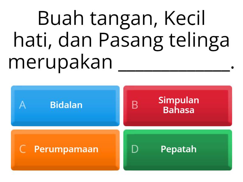 Jenis Peribahasa - Quiz
