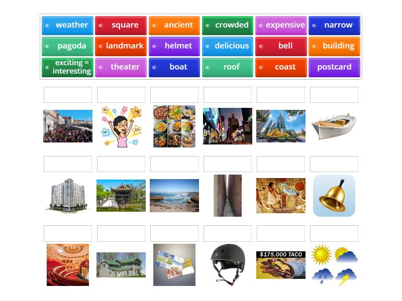 Vocabulary - Topic UNIT 9 Cities of the word - Match up