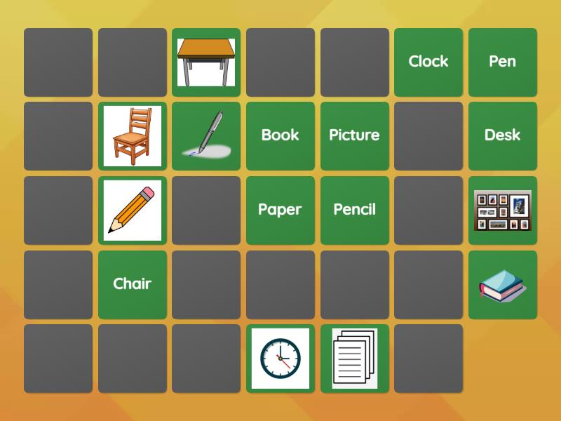 School Objects - Matching pairs
