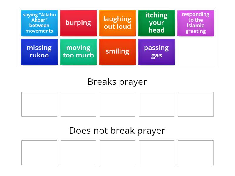 Nullifiers of prayer - Group sort