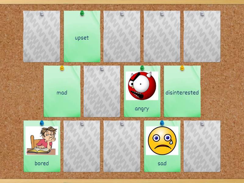 Adjective pairs (different words for same feelings) - Matching pairs