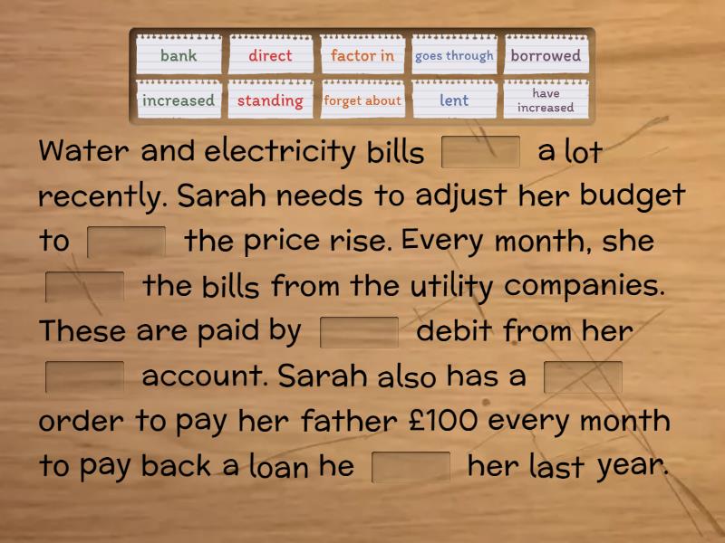 The Budget - Complete the sentence