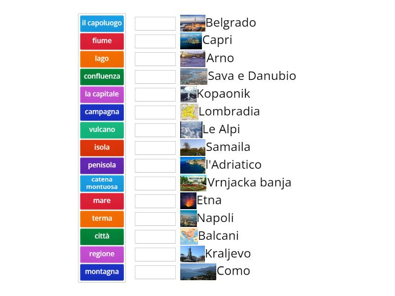 I nomi geografici - Match up