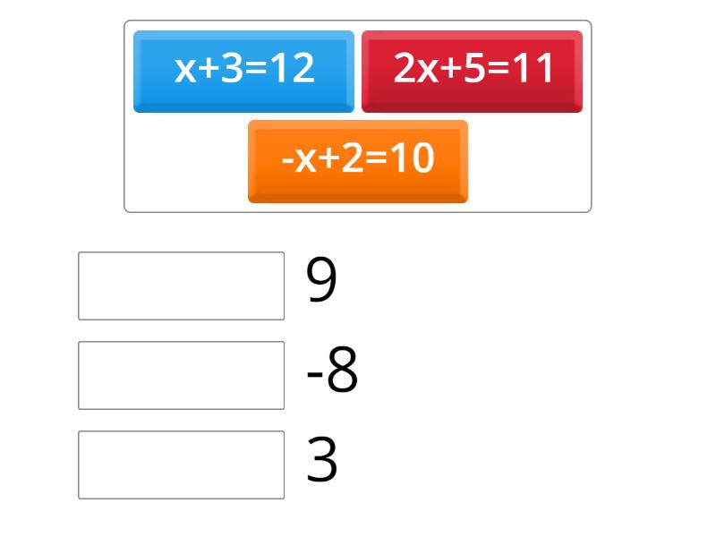 Quiz Solving Linear Equation - Match up