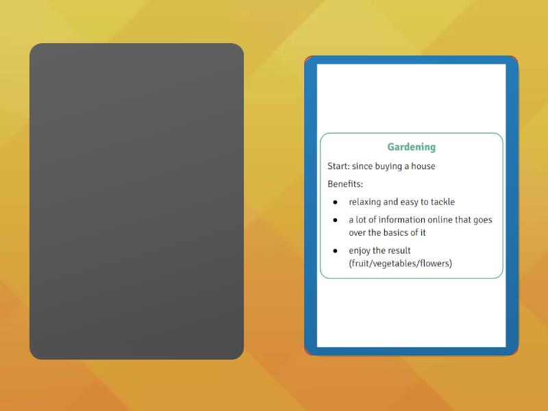 Hobbies - Present perfect simple and continuous - Speaking cards