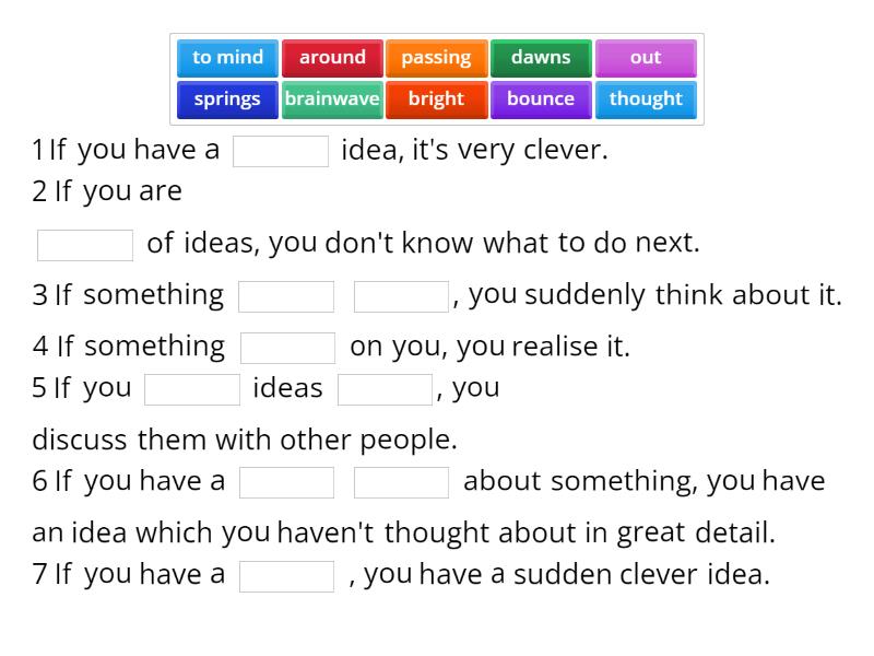 RMC1 3A Ideas Vocabulary - Missing word