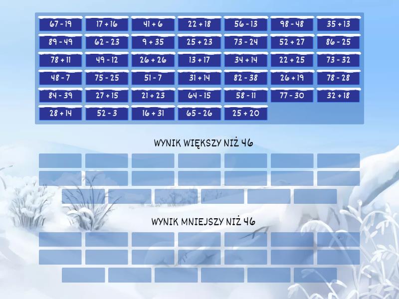 SUMA i RÓŻNICA większe czy mniejsze - Group sort