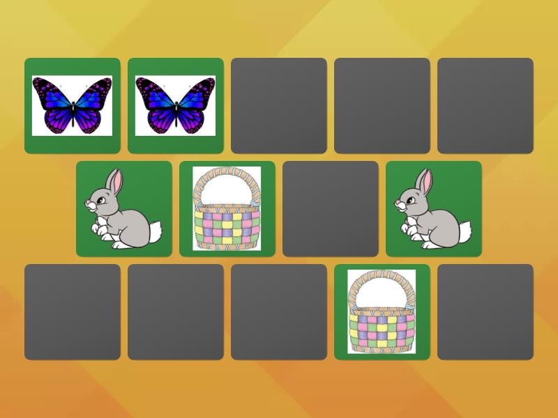Easter flashcards memory game - Matching pairs