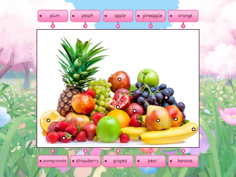 Fruits map - Labelled diagram