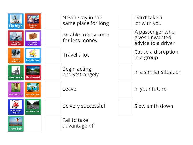 Idioms Travel B2 - Match up