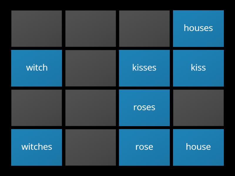 Plural Nouns Base and Suffix - Matching pairs