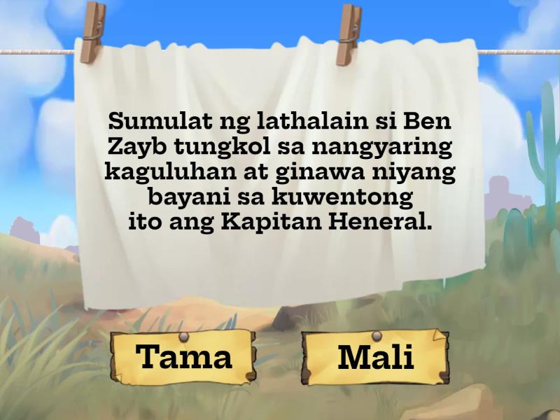 EL FILI - KABANATA 36 (Kagipitan ni Ben Zayb) - True or false