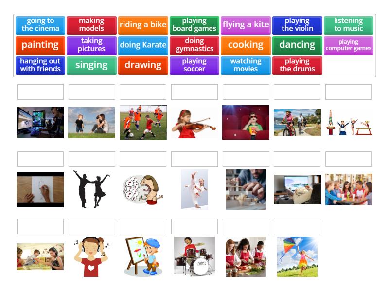 Match Hobbies vocabulary San - Match up