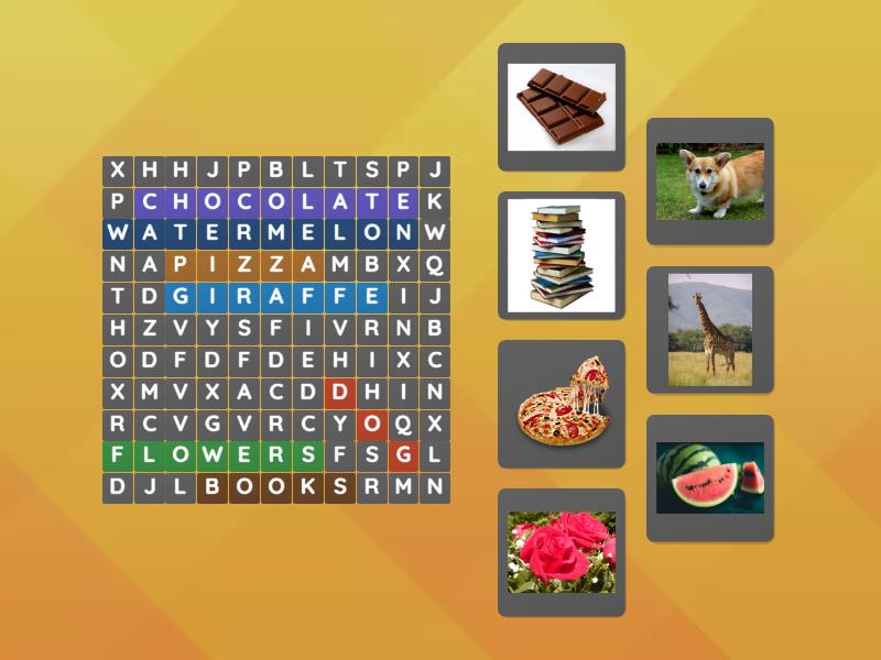 word search - Sopa de letras