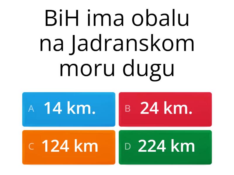 Jadransko more - BiH - Quiz