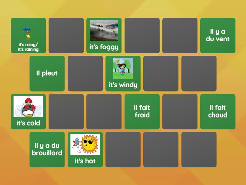 S1 weather in French - Matching pairs