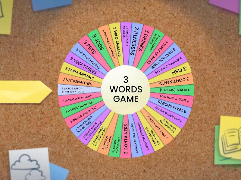 THE 3 WORDS GAME (kids 5) - Rueda aleatoria