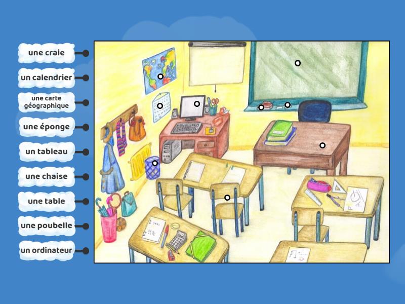 Dans ma salle de classe il y a... - Labelled diagram