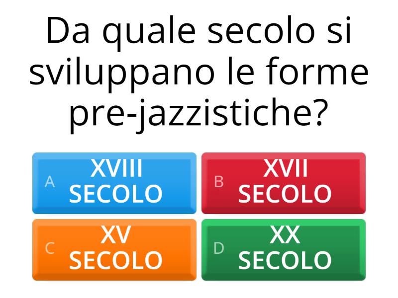 Il jazz - Cuestionario